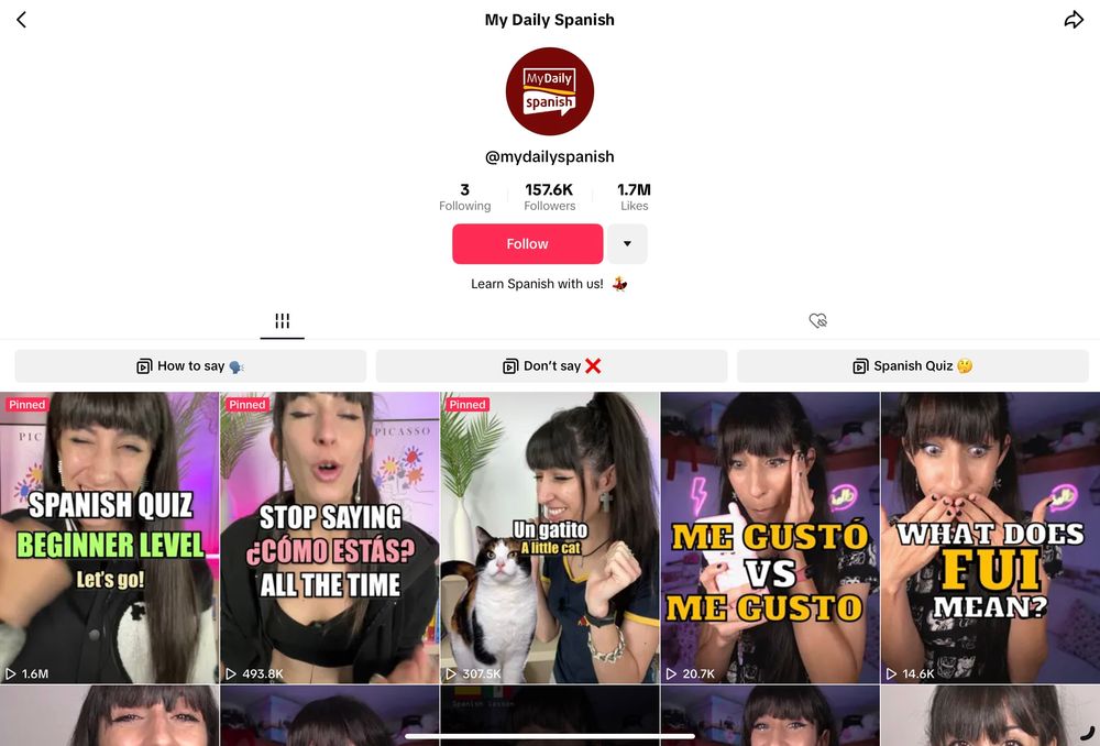 5 Tiktok accounts to Learn Spanish