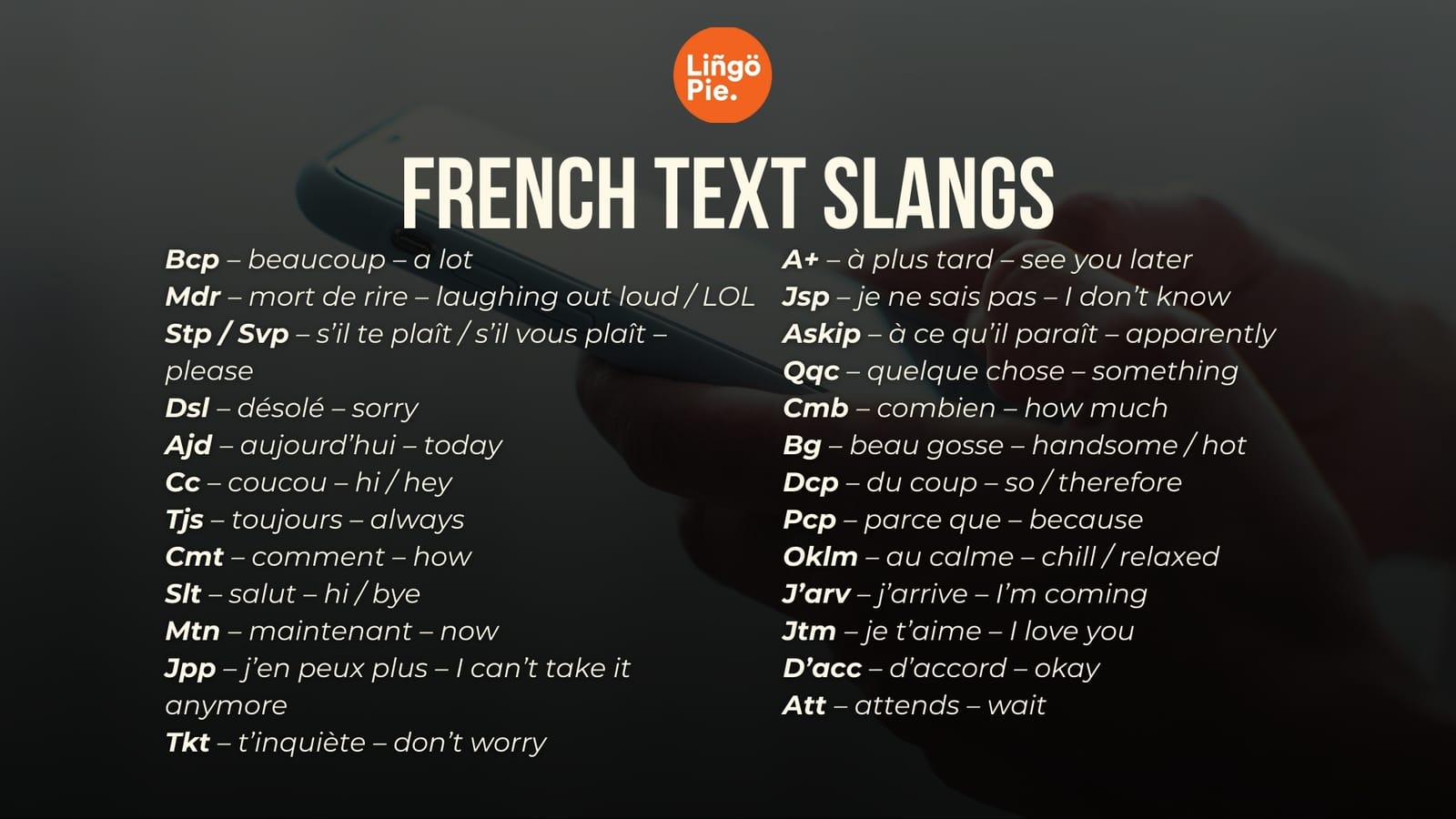 25 Modern French Text Slang and Chat Abbreviations
